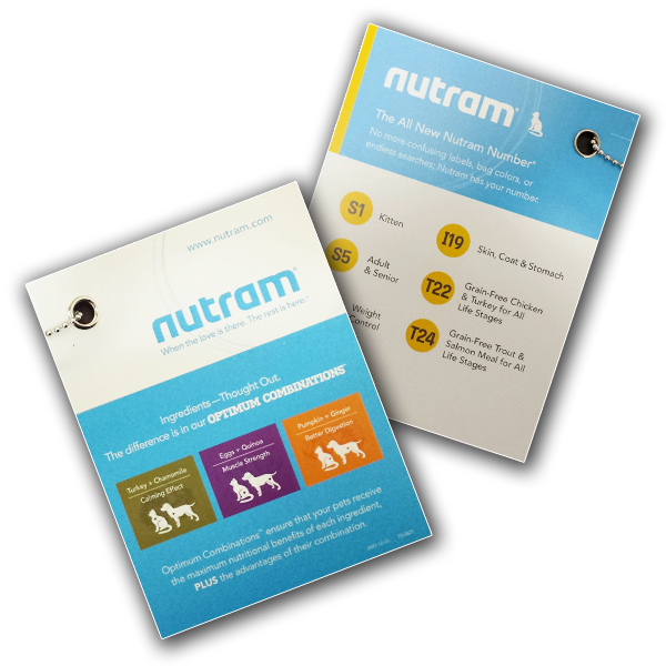 Nutram Number Chart Cat - Pan Pacific Pet